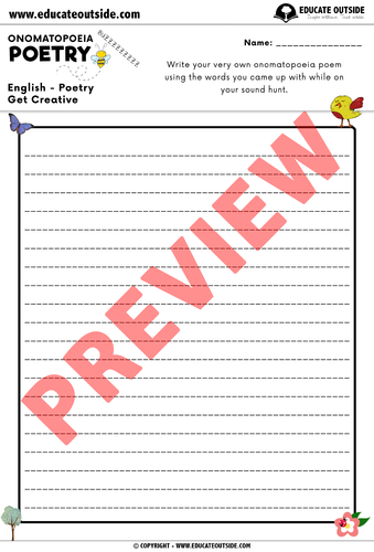 Onomatopoeia Poetry - Outdoor Writing Activity | Teaching Resources