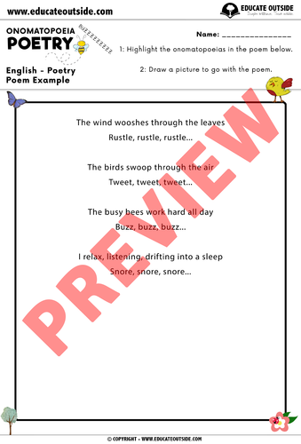 Onomatopoeia Poetry - Outdoor Writing Activity | Teaching Resources
