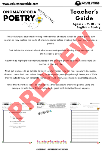 Onomatopoeia Poetry - Outdoor Writing Activity | Teaching Resources