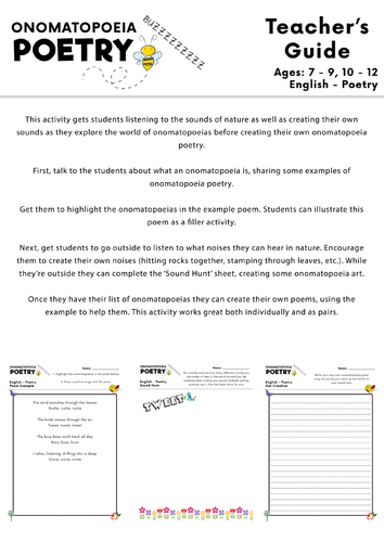 Onomatopoeia Poetry - Outdoor Writing Activity | Teaching Resources