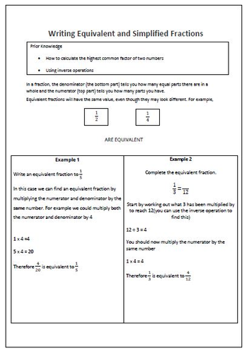 New Functional Skills Maths Full Lesson -Simplifying Fractions ...