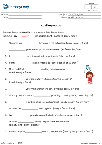 Auxiliary verbs | Teaching Resources