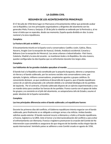 Spanish Civil War - La Guerra Civil Española - Causas - Batallas ...