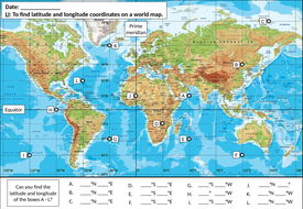Finding latitude and longitude coordinates on a world map - KS2/KS3 ...