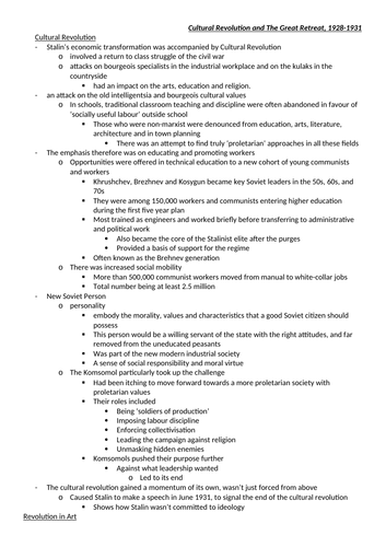 STALIN & LENIN NOTES, AQA A LEVEL HISTORY TSARIST AND COMMUNIST RUSSIA ...
