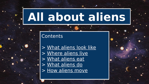 All about aliens fictional power point | Teaching Resources