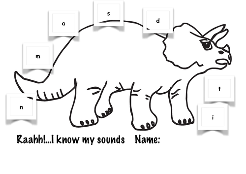 Dinosaur Read Write Inc sounds assessment Sets 1-3 | Teaching Resources