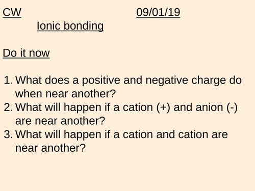 Ionic bonding | Teaching Resources