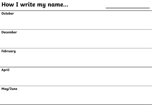Name Writing Progression Assessment | Teaching Resources