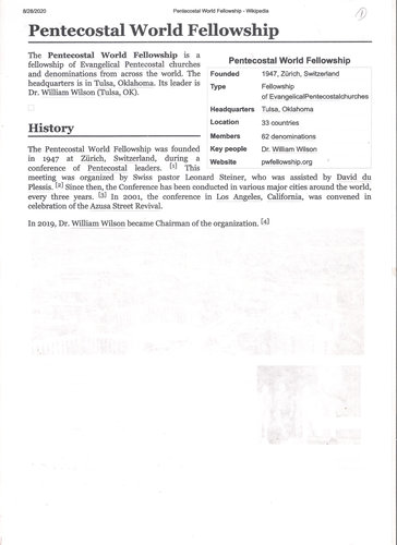 Christian World Organization Leaders 2020 | Teaching Resources