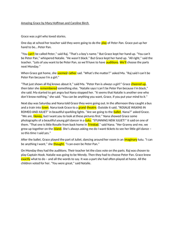 'Amazing Grace' Guided Reading Pack Fluency Year 2 | Teaching Resources