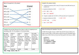Reverse Percentages KS3 | Teaching Resources