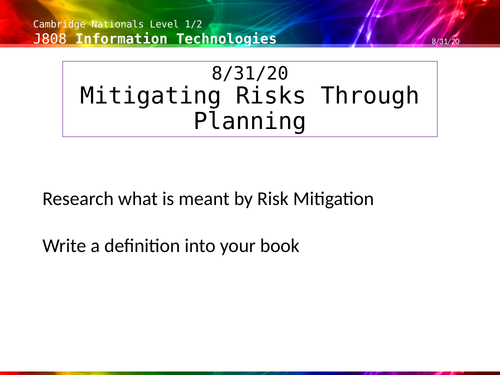 J808 LO2 Planning - Complete SoW Cambridge National Level 1/2 ...