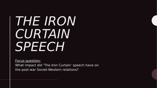 The Iron Curtain lesson | Teaching Resources