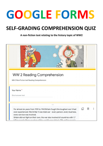 Google Classroom Forms Quiz Reading Comprehension Quiz WW2 Non-Fiction ...