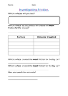 Science - Investigating Friction (PPT and worksheet) | Teaching Resources