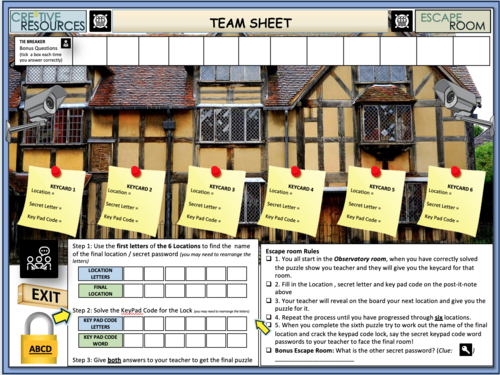 Romeo + Juliet GCSE English Escape Room | Teaching Resources