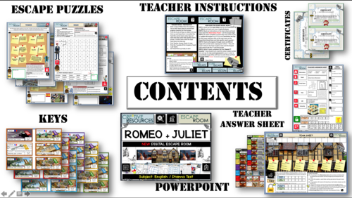 Romeo + Juliet GCSE English Escape Room | Teaching Resources