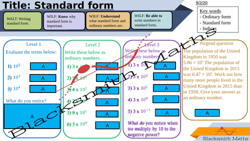 Writing standard form - Lesson bundle | Teaching Resources