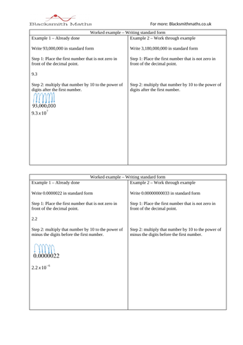 Writing standard form - Lesson bundle | Teaching Resources