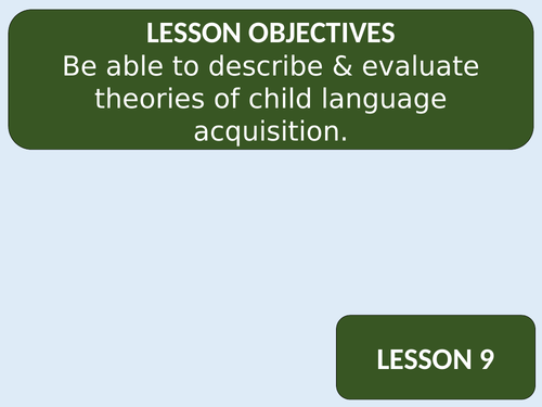 OCR A Level English Language: CHILD LANGUAGE ACQUISITION | Teaching ...