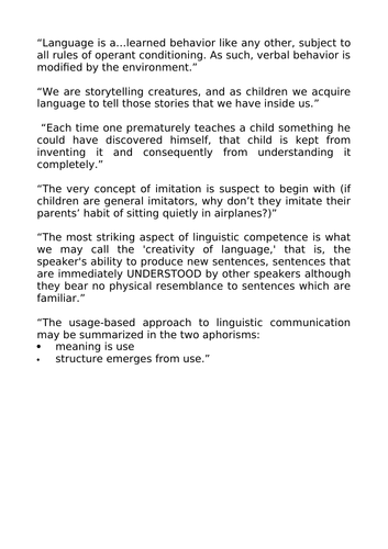 OCR A Level English Language: CHILD LANGUAGE ACQUISITION | Teaching ...