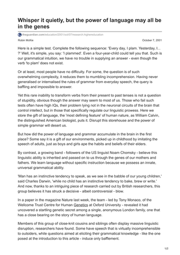 OCR A Level English Language: CHILD LANGUAGE ACQUISITION | Teaching ...