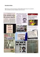 English Newspaper Activities - Funny Headlines, Descriptive Writing and ...