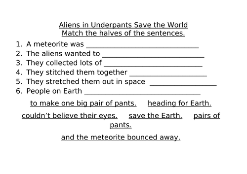 Aliens in Underpants Save the World Literacy Pack | Teaching Resources
