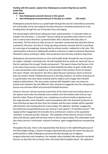 Grade 9 model answer for Macbeth AQA | Teaching Resources Grade 9 model answer for Macbeth AQA | Teaching Resources