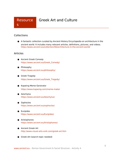 Arts & Culture in Ancient Greece | Teaching Resources