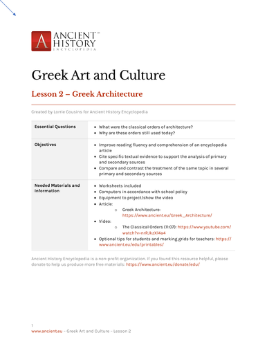 Arts & Culture in Ancient Greece | Teaching Resources