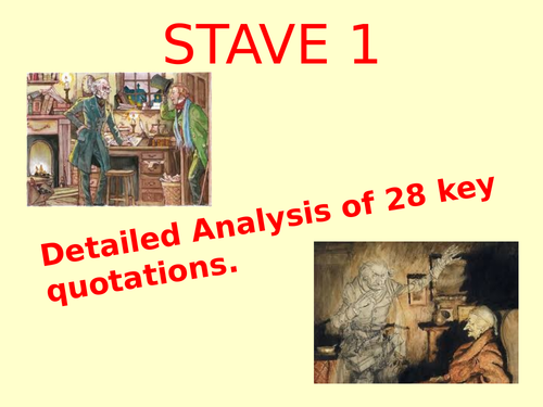 Stave 1 Key Quotations Analysis A Christmas Carol | Teaching Resources