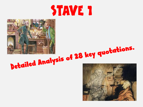 Stave 1 Key Quotations Analysis A Christmas Carol | Teaching Resources