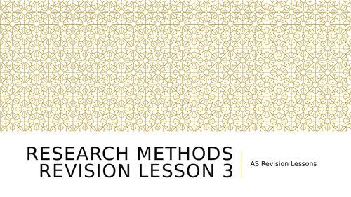 AQA Psychology Research Methods Revision Lessons | Teaching Resources
