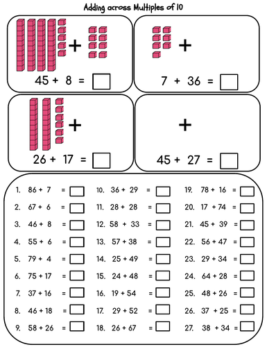 Adding across Multiples of 10 | Teaching Resources Adding across Multiples of 10 | Teaching Resources