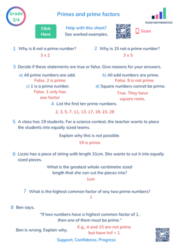 Primes and prime factors | Teaching Resources