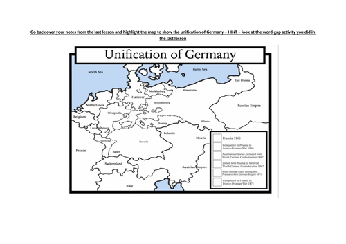 Origins of World War One - 2. Unification of Germany | Teaching Resources