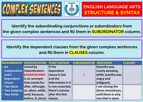 COMPLEX SENTENCE STRUCTURE: 73 BOOM CARDS | Teaching Resources