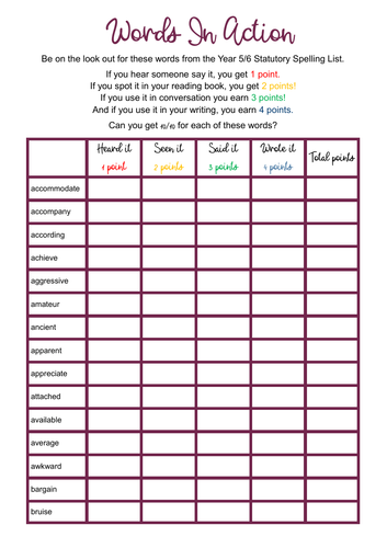 Words In Action KS2 Spelling Resource | Teaching Resources