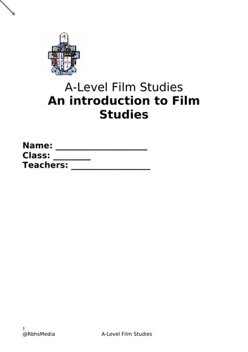 Introduction to Film Studies | Teaching Resources