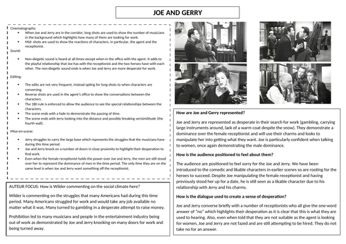 Film Studies- Hollywood 1930-90 Some Like It Hot | Teaching Resources