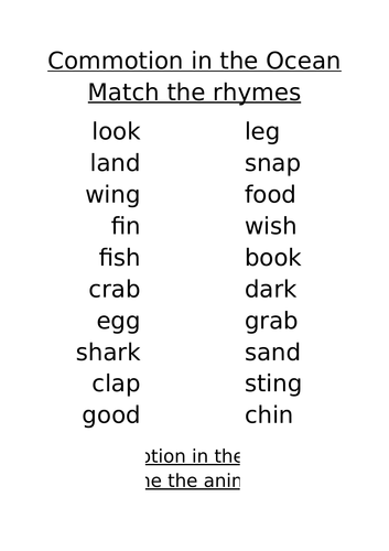 Commotion in the Ocean Literacy Pack | Teaching Resources