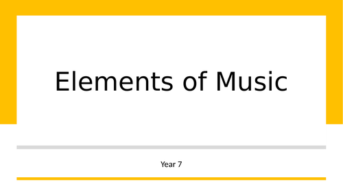 Elements of Music (KS3) | Teaching Resources