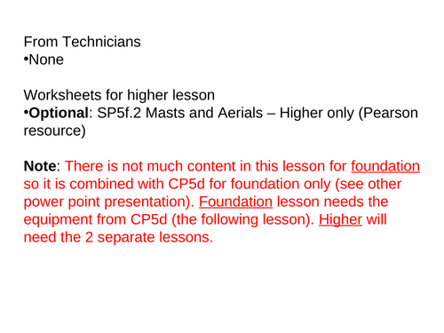 Using the Electromagnetic Spectrum CP5c/SP5f & CP5d/SP5h GCSE EDEXCEL Physics | Teaching Resources