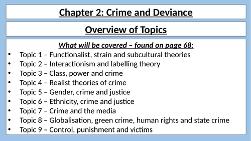 AQA A Level - Sociology - Introduction to Crime and Deviance | Teaching ...