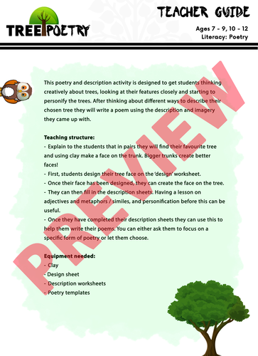 Tree Poetry - Figurative Language Outdoor Activity | Teaching Resources