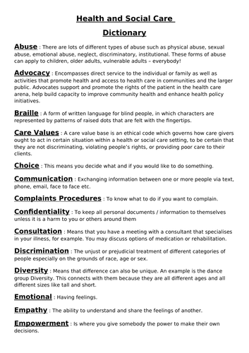 Health & Social OCR Cambridge Nationals COMPLETE R021 UNIT Lesson Resources | Teaching Resources