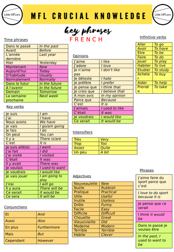 KS4 French key words recap and family/friends recap | Teaching Resources