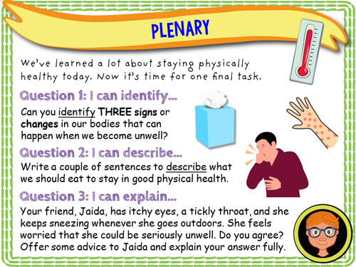 Physical health + symptoms of illness PSHE | Teaching Resources